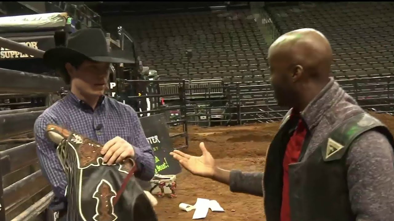 Aaron gets in gear with Professional Bull Riders - YouTube