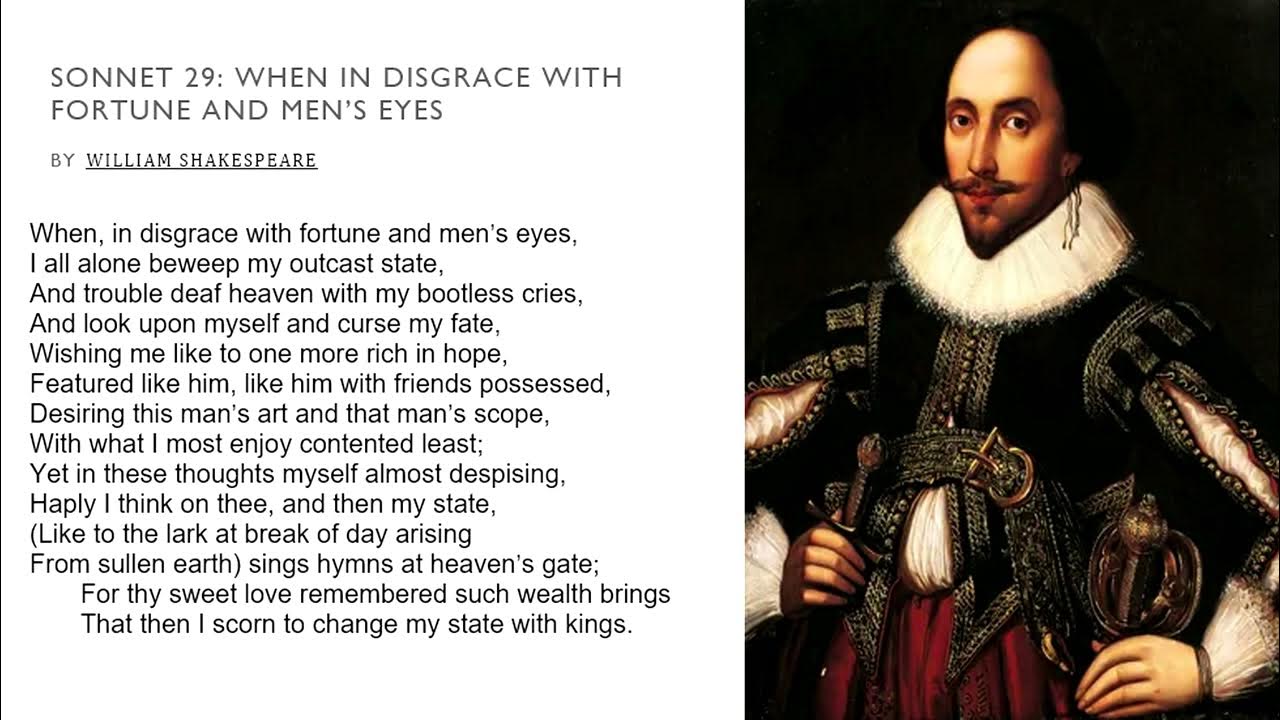 Sonnet 29 William Shakespeare - YouTube