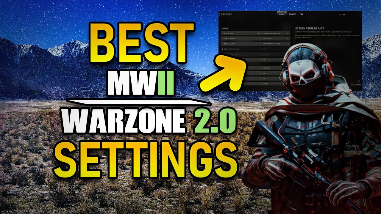 BEST SETTINGS for MW2/WARZONE 2.0 (MAX FPS, VISUAL TWEAKS) - YouTube