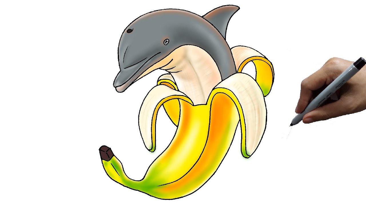 How to draw bananita dolphinita italian brainrot || step by step - YouTube