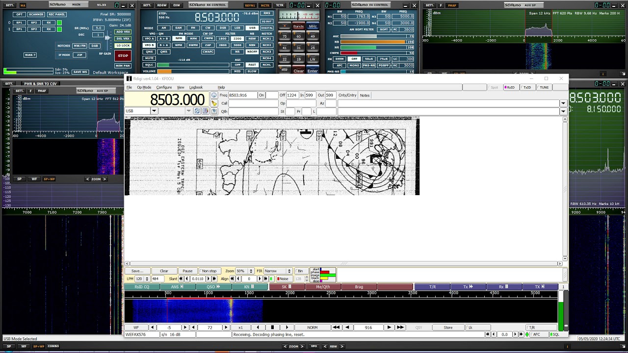 Receiving a WEFAX with an RSP1A, SDRuno and fldigi. - YouTube