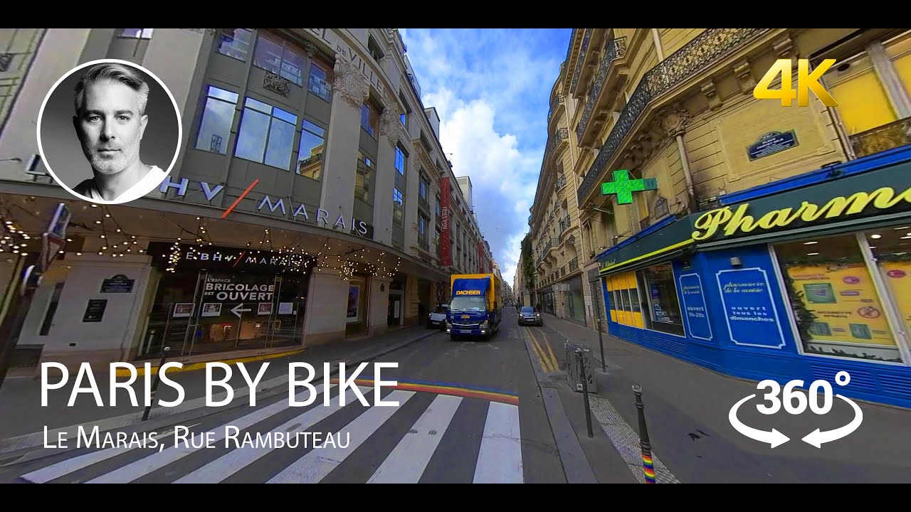Paris 360° virtual tour, Le Marais, see Le Centre Pompidou, 4K video ...