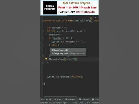 [Java Series Program] Print 1 to 100 in Java (10 each Line) #Shorts #java #coding #youtubeshorts ...
