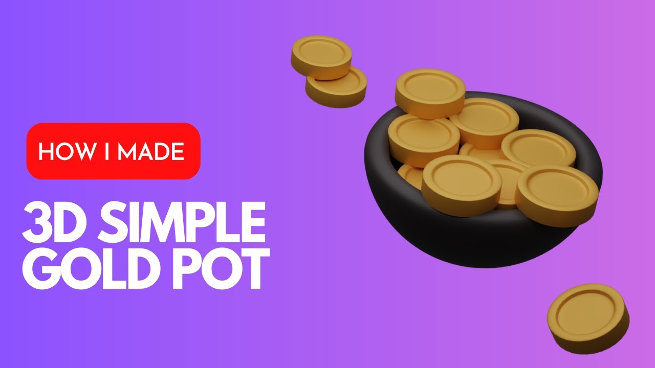 Blender 3D Simple Gold Pot Tutorial - Blender 3.4.1 - YouTube