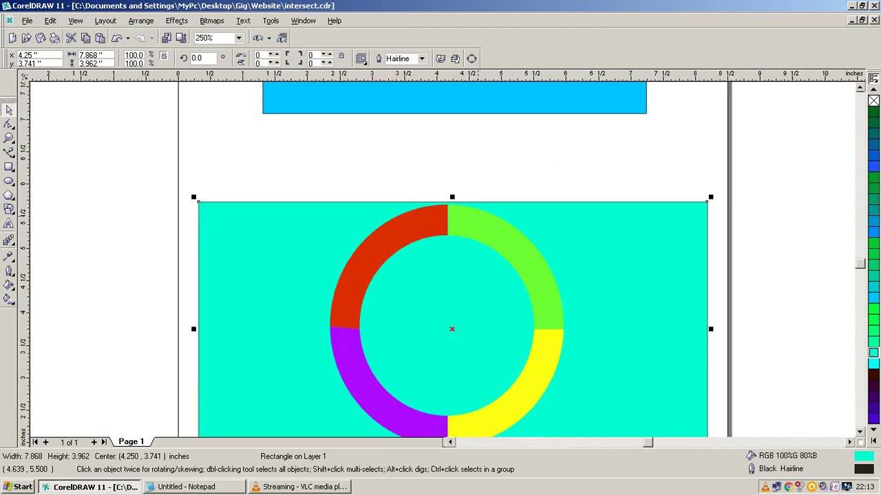 How To Intersect A Circle Using Coreldraw 11 Coreldraw Tips How To Intersect A Circle Using Coreldraw 11 Coreldraw Tips