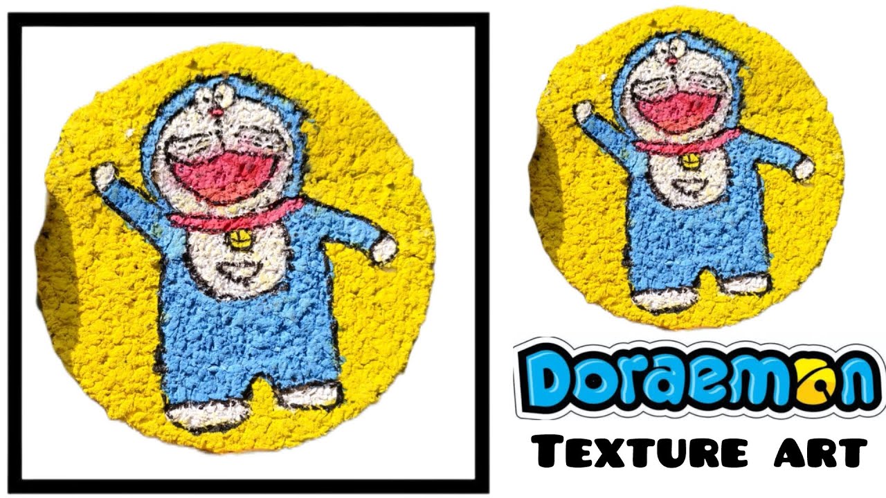 💙Doremon💙 texture art with tissue paper #diy #craftyhome#doremon# ...