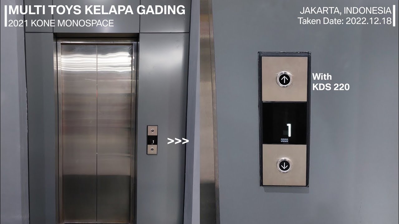 KONE MonoSpace Scenic Elevator with KDS 220 at Multi Toys Kelapa Gading, Jakarta - YouTube
