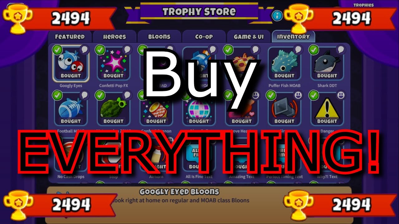Trophy Store - Let's Buy Every Item!!! (Bloons TD 6) - YouTube