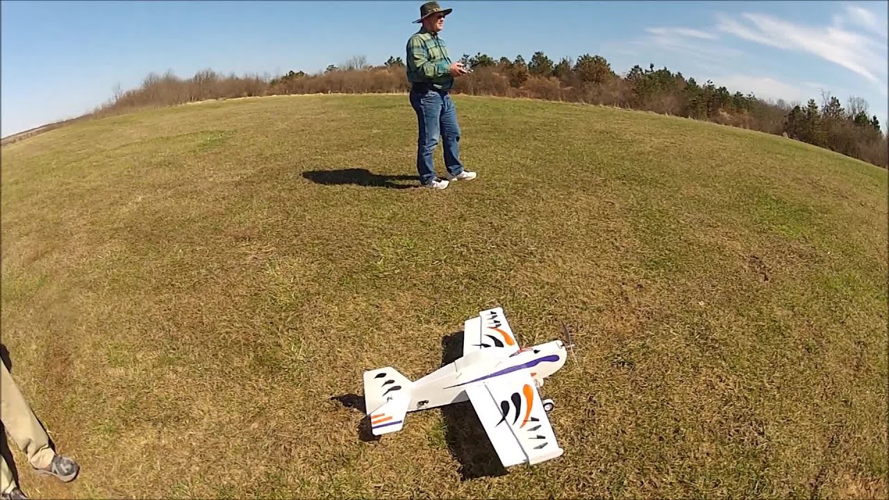First Test Flight FT 3D Swappable RC Airplane In High Wind Bobs - YouTube