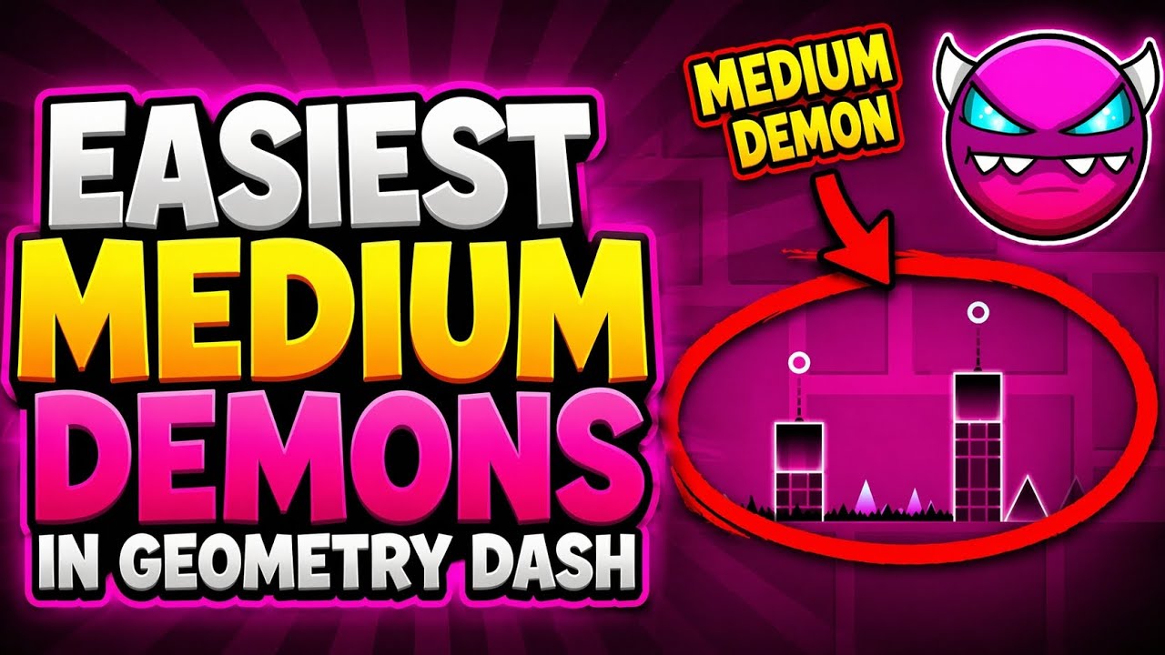 EASIEST Medium Demons In Geometry dash! *NEW* - YouTube
