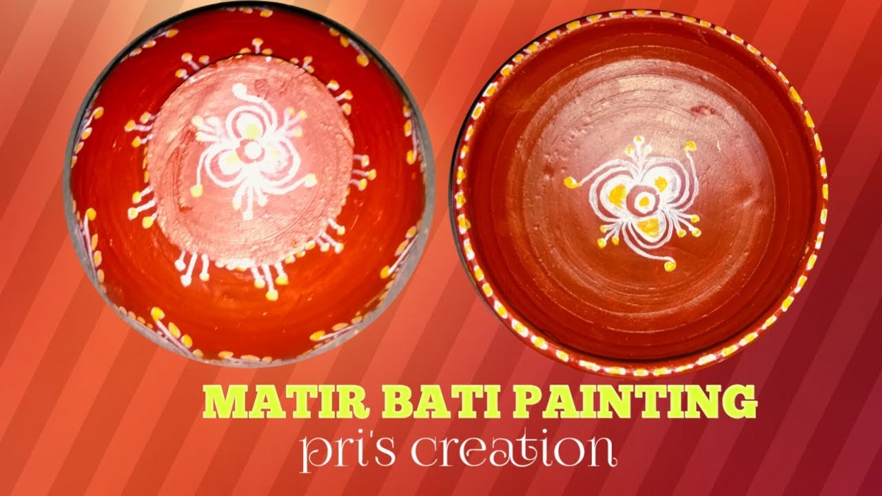 MATIR BATI PAINTING / CLAY BOWL PAINTING/ CLAY PAINTING - YouTube