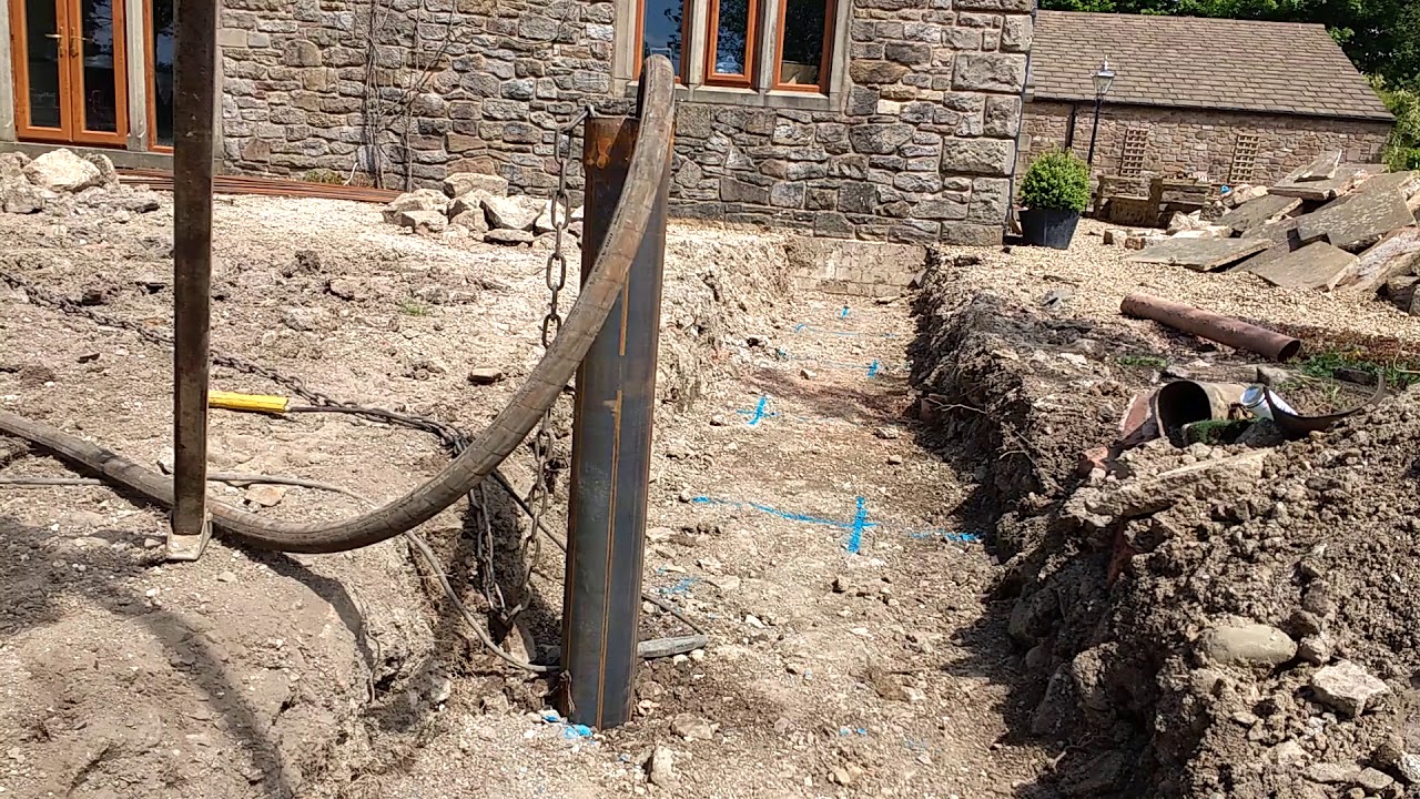 Pennine Mini Piling - Pile to swimming pool - YouTube