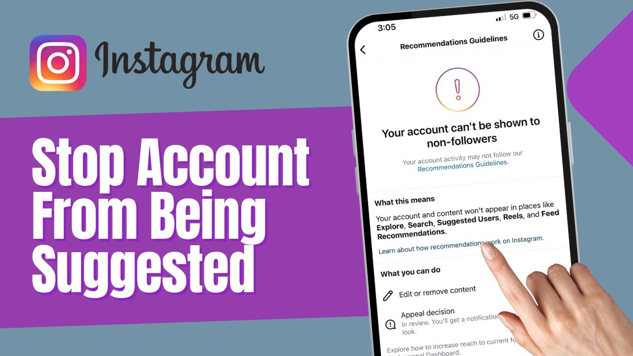 How To Stop Instagram Account From Being Suggested (full guide) - YouTube