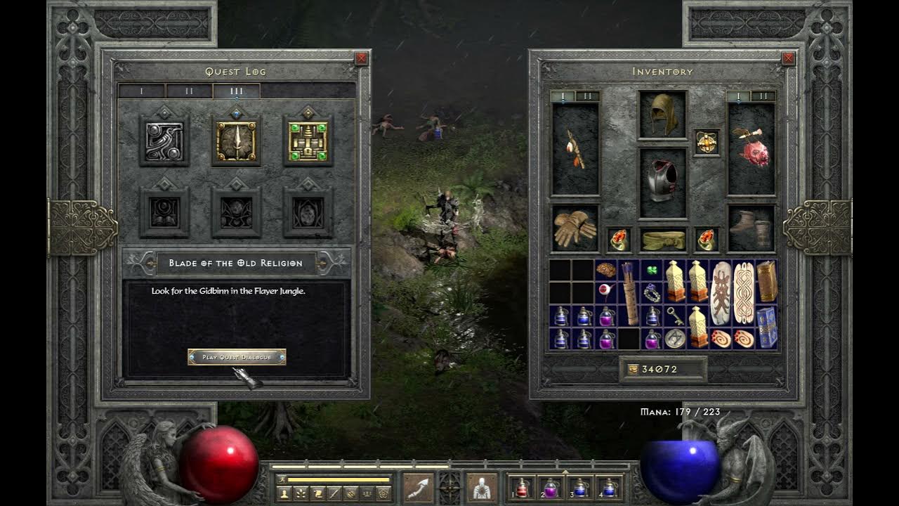 Diablo II Resurrected, Act 3. Chapter 2,3. Flayer Jungle/Blade of the Old Religion,Gidbinn. Part ...