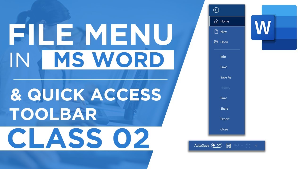 File Menu Quick Access Toolbar In MS Word MS Word Training Class File Menu Quick Access Toolbar In MS Word MS Word Training Class