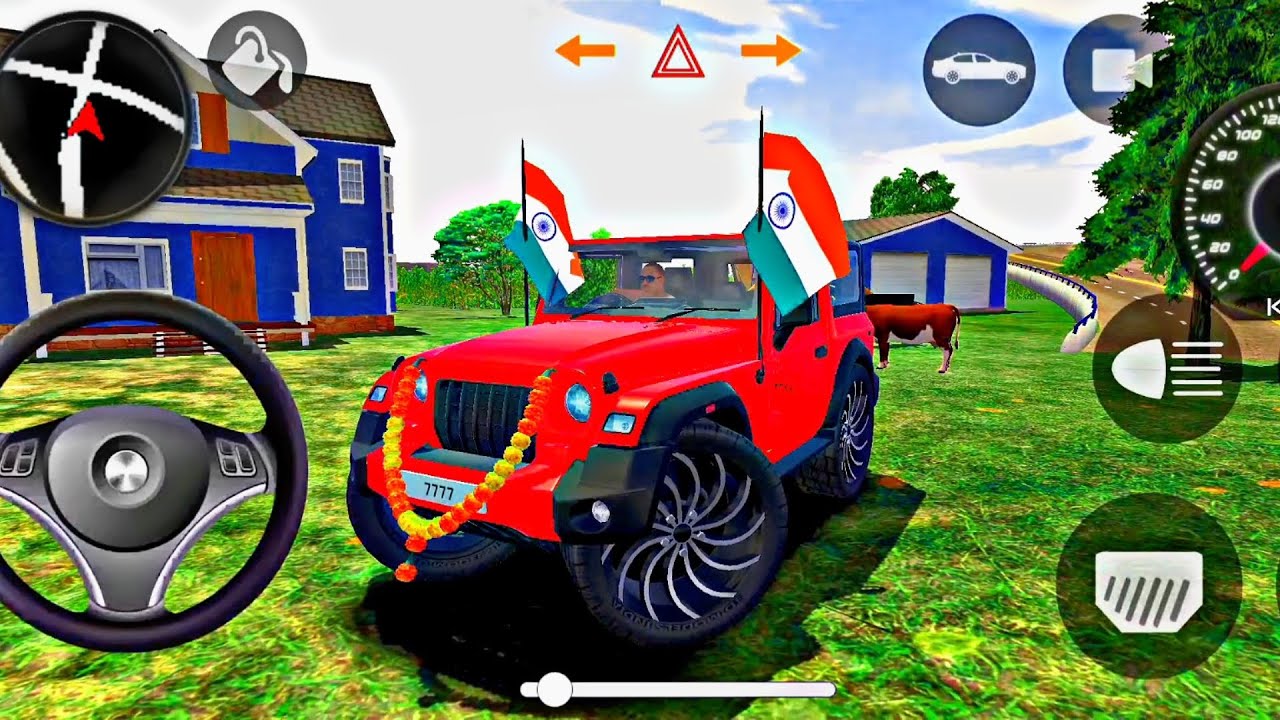 🔥 Modified Red Thar Puja Entry! 💪 भाई तिरंगे वाली थार का लुक बवाल है 😍 ...