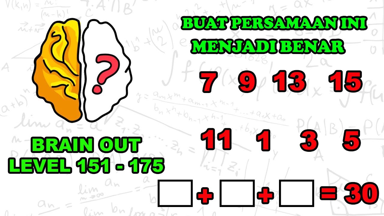 kunci jawaban brain out level 151 sampai 175 - YouTube