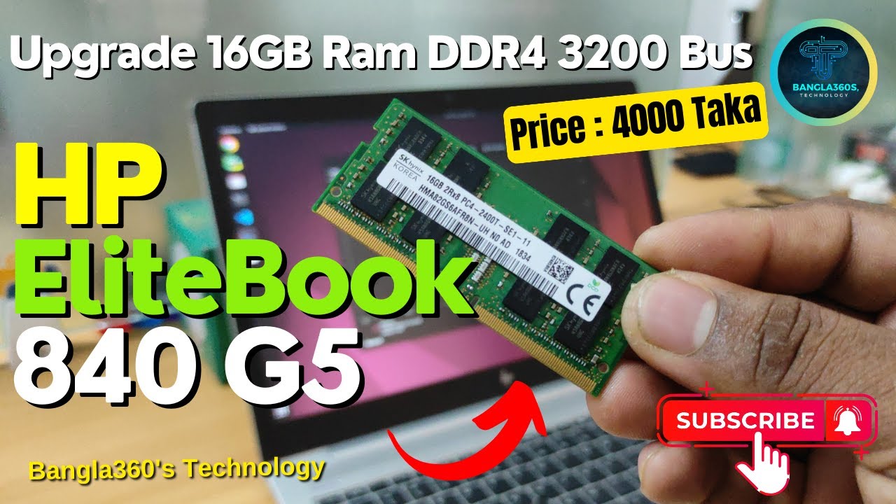 How to HP EliteBook 840 G5 Ram Upgrade 16GB Ram DDR4 3200 Bus 32GB RAM ...