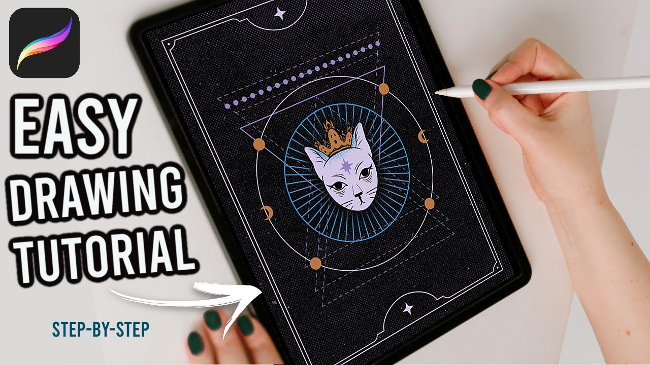 Drawing a Mysterious Tarot Card in Procreate - Step by Step Tutorial ...