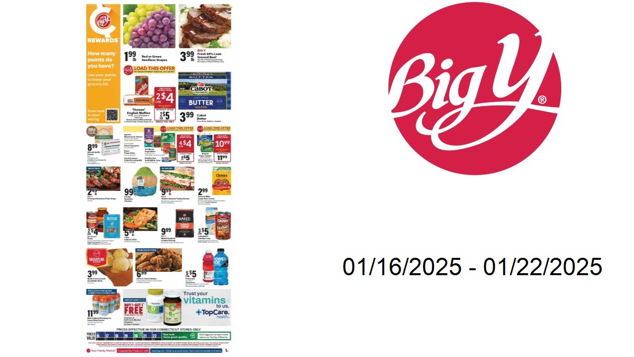 Big Y Weekly Ad - 01/16/2025 - 01/22/2025 - YouTube