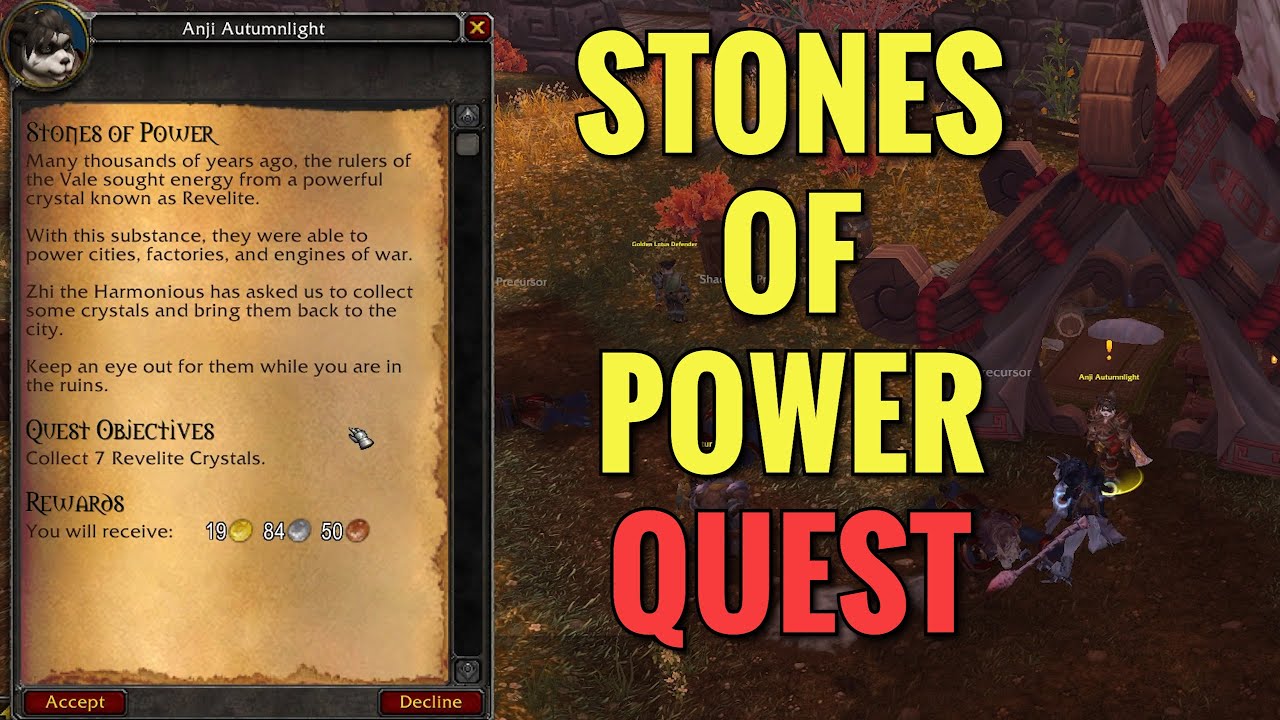 Stones Of Power Quest (WoW MOP) - YouTube