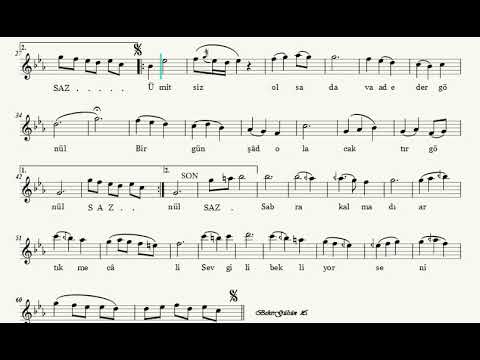 Canandan Uzak Kaldı Gönül - Nota Eşliğinde Karaoke (Karar:Kız Neyi - 4 Ses)