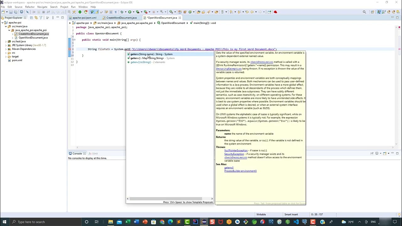 How To Open An Existing Word Document Using Java And Apache Poi Api Youtube