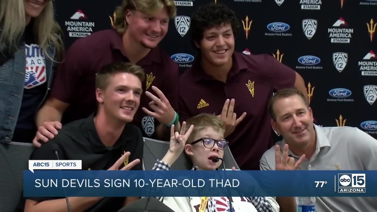 Arizona Sun Devils sign 10-year-old Valley boy - YouTube