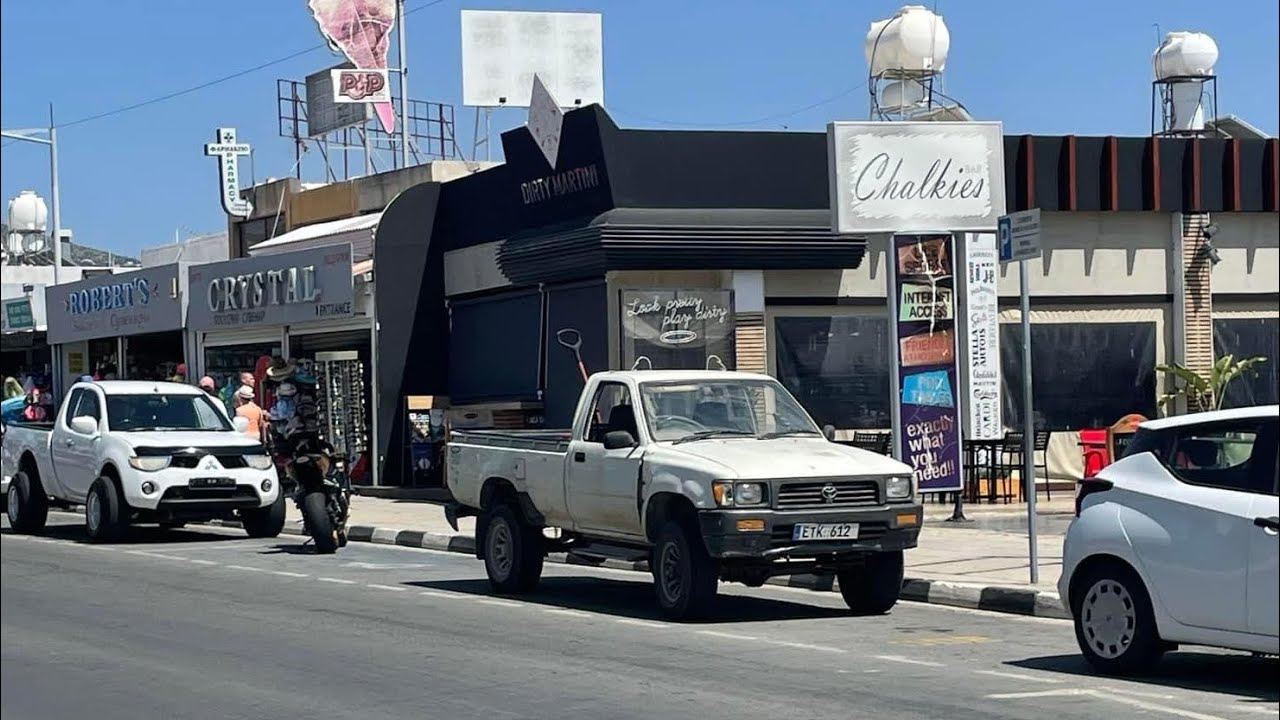 Paphos , Cyprus 🇨🇾, Coral bay strip Street walk - YouTube