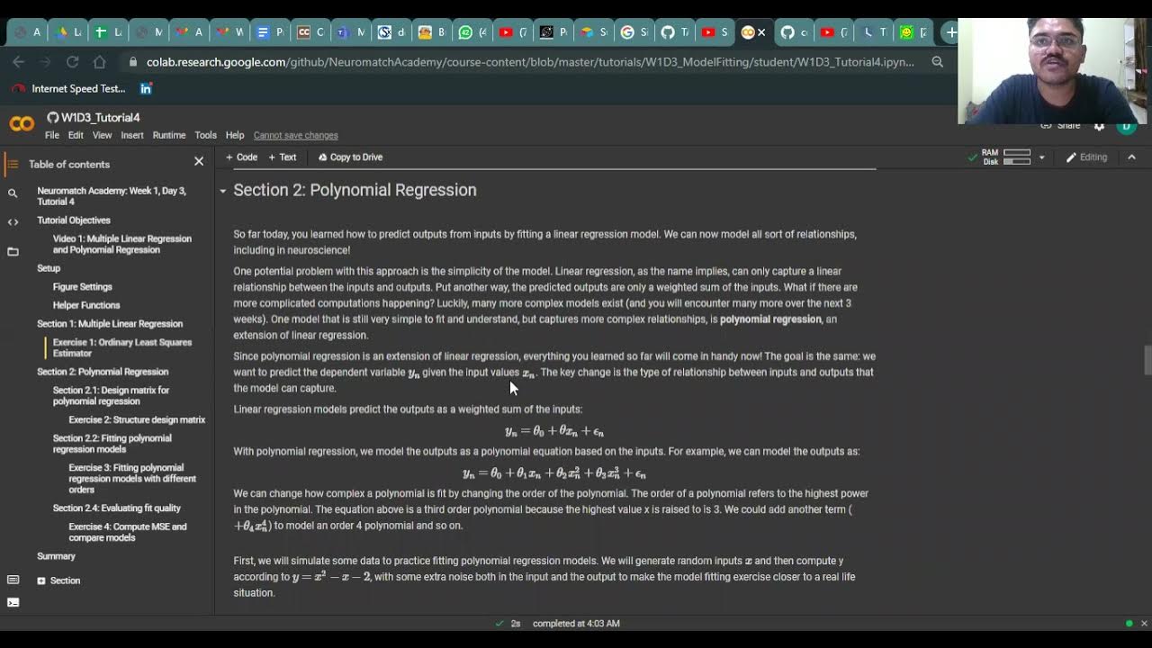 Multiple Linear Regression and Polynomial Regression | Neuromatch Academy TA Demo - YouTube