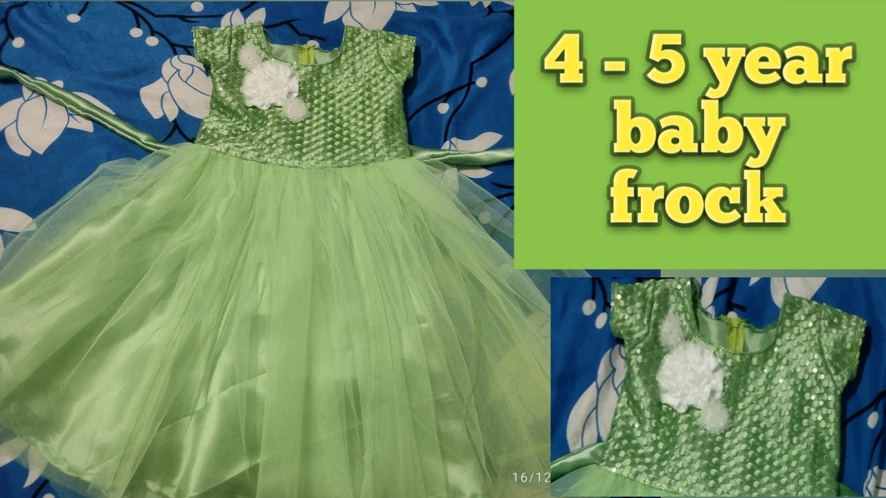 Double layer net frock cutting & stitching for biginners / 4 - 5 years ...