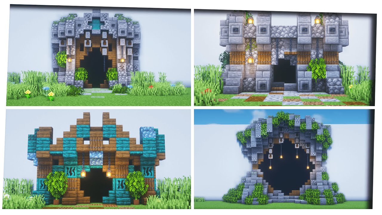 Minecraft: 6 Custom Base Entrances! [Base ideas & Inspiration] - YouTube