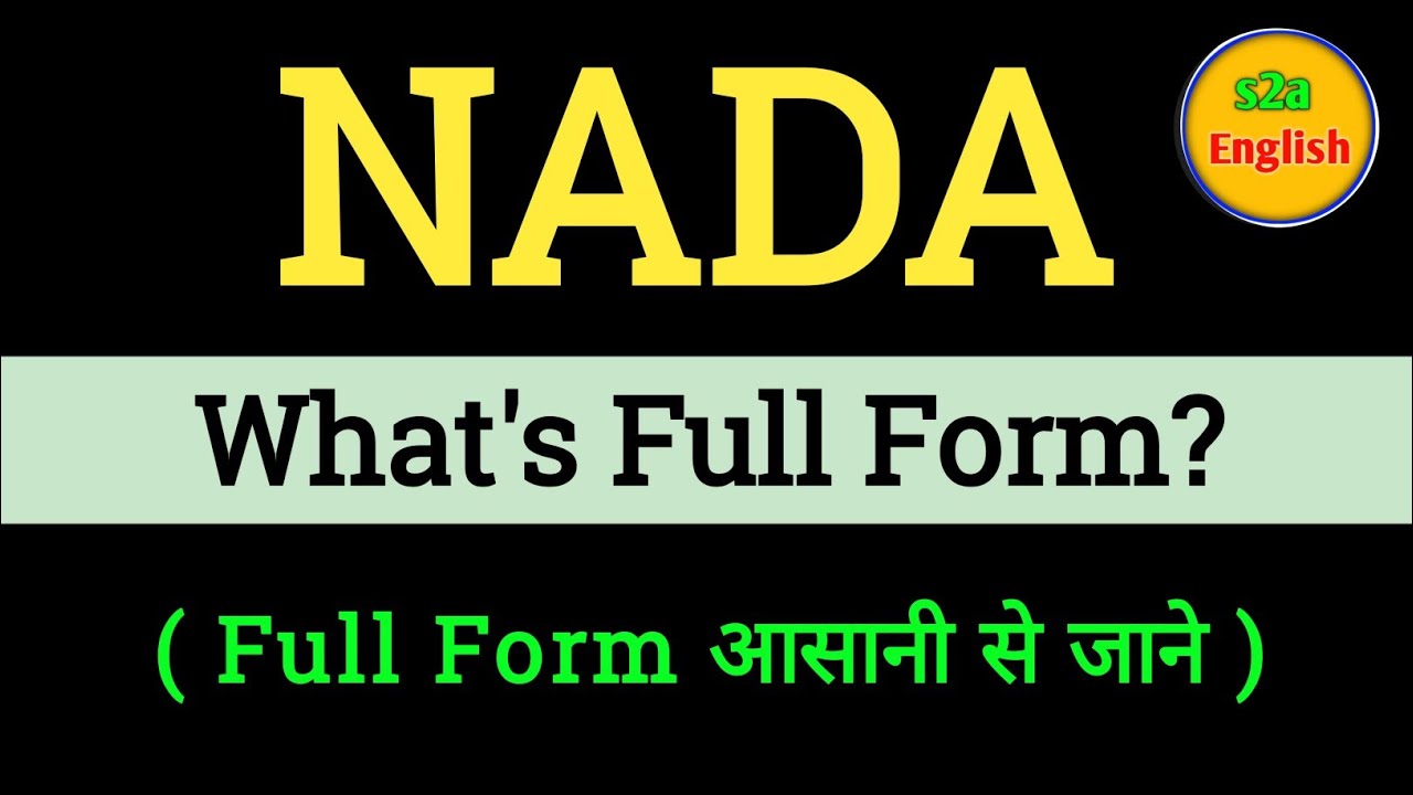 NADA ka Full Form kya hai | Full form of NADA | Gk questions all full ...