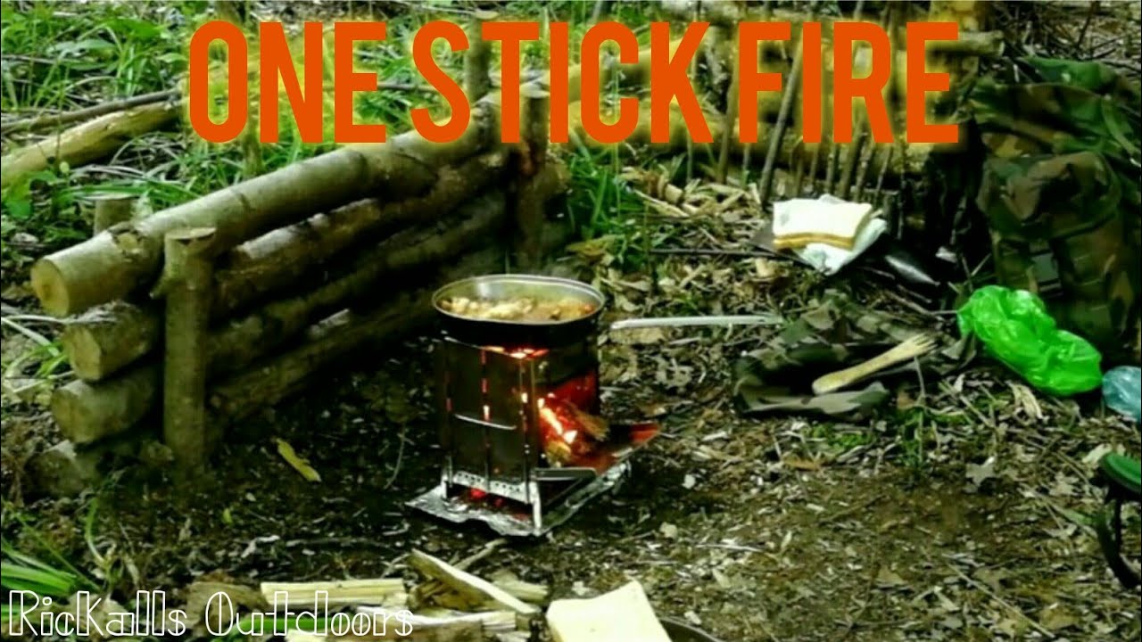 One stick fire! + stove modification - YouTube