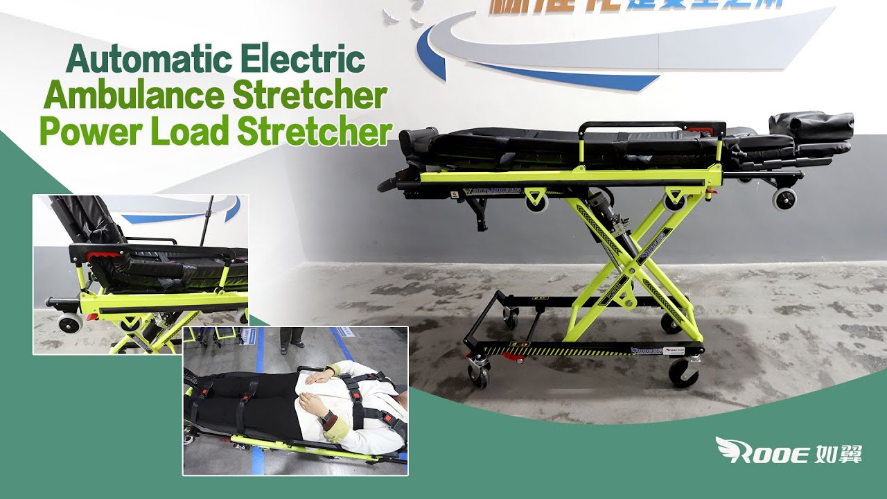 X Structure Electric Lift Ambulance Stretcher Trolley with Back/Leg ...