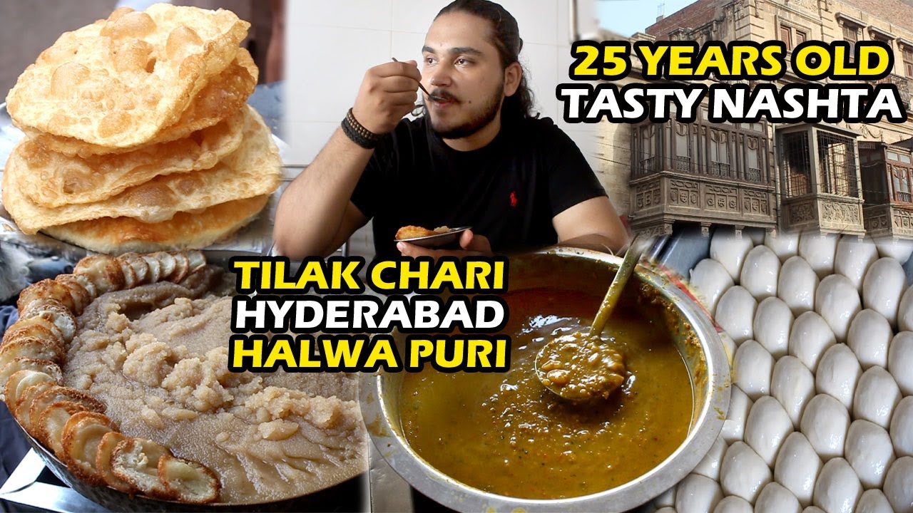Famous and Tasty Halwa Puri | Tilak Chari Hyderabad Nashta | Hyderabad ...