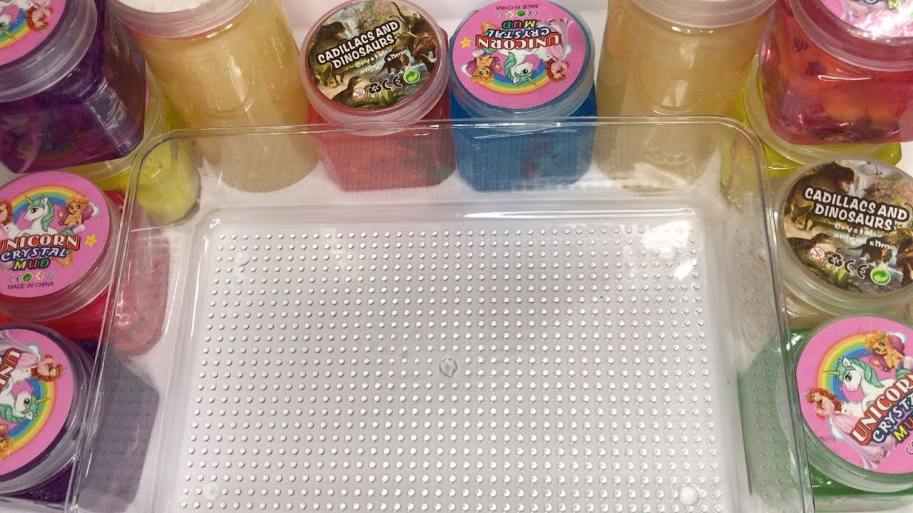 Satisfying Slime Video | Mixing All My Slime into New Glossy Rainbow ...