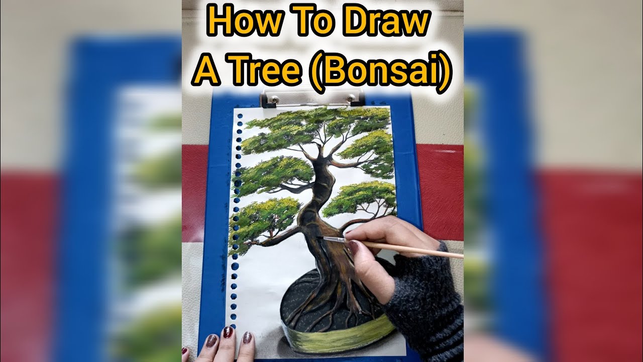 How To Draw A Tree (Bonsai) | Menggambar Pohon | #drawing #art #fyp # ...