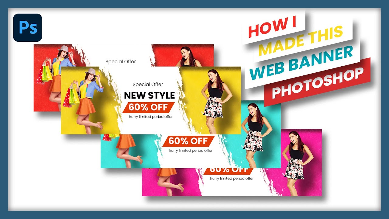 Web Banner Design In Photoshop | E-Commerce banner | Photoshop tutorial ...
