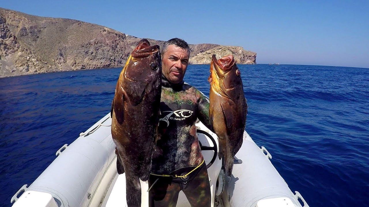 Grouper hunt month with 4 Groupers ( 4 Ροφοι) . - YouTube