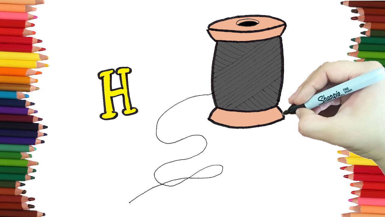 Como dibujar HILO - Dibujos con la letra H paso a paso y muy Fácil ...