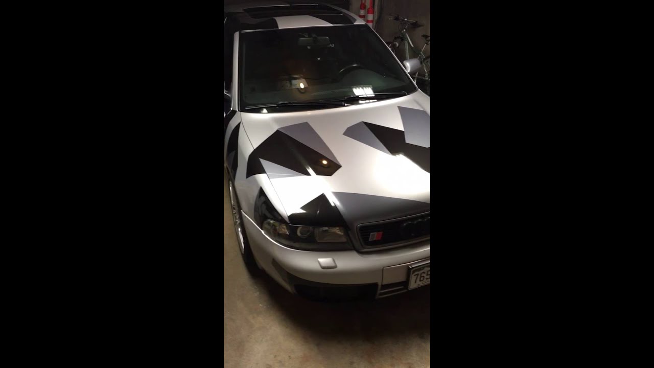 Urban Camo Wrapped Audi S4 B5 trackcar Light up graphics - YouTube