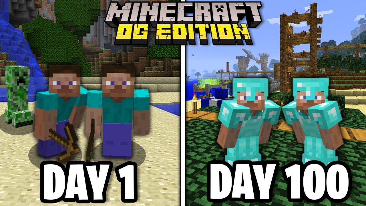 We Survived 100 Days in OG Minecraft... - YouTube