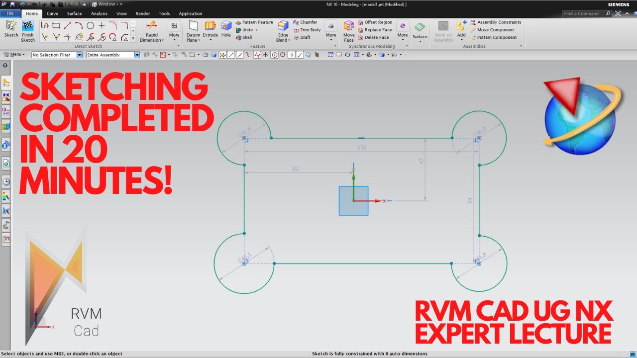 UG NX SKETCHING BASICS in just 20 Mins! RVM CAD EXPERT LECTURE ...