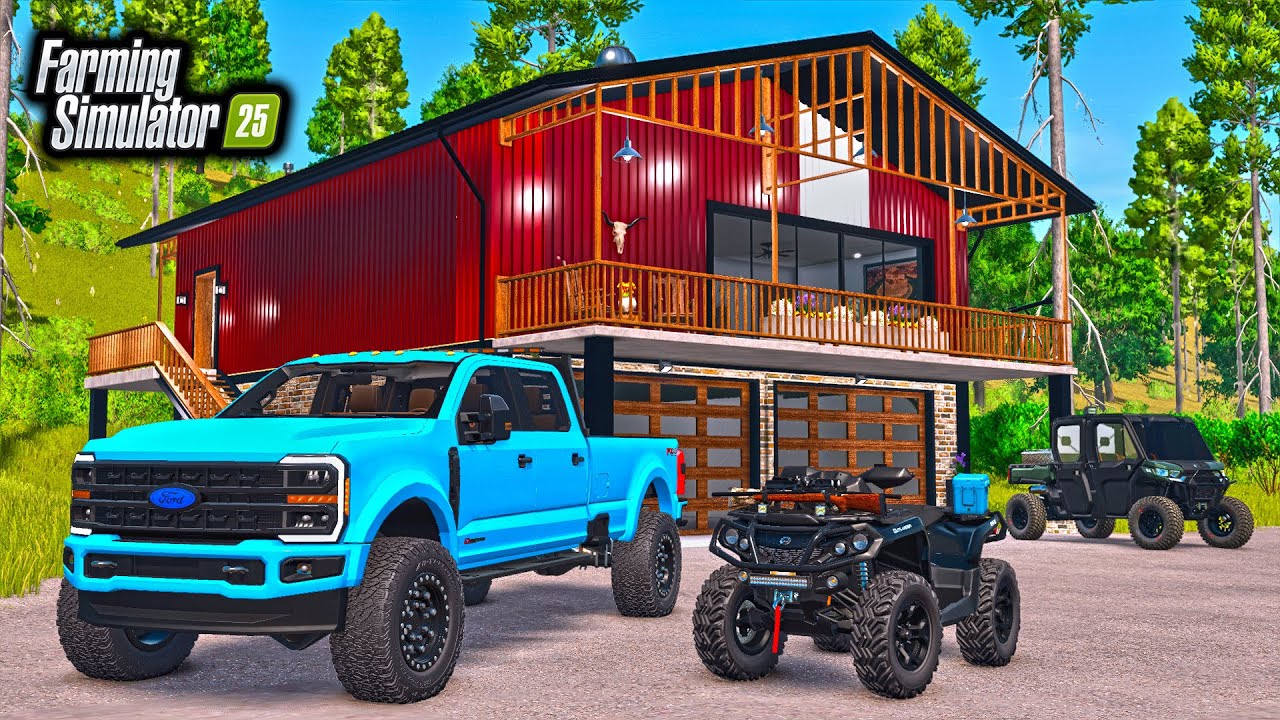 BUILDING "UN-REAL" $2,999,999 HUNTING CABIN! (LIFTED TRUCKS + RZR ...