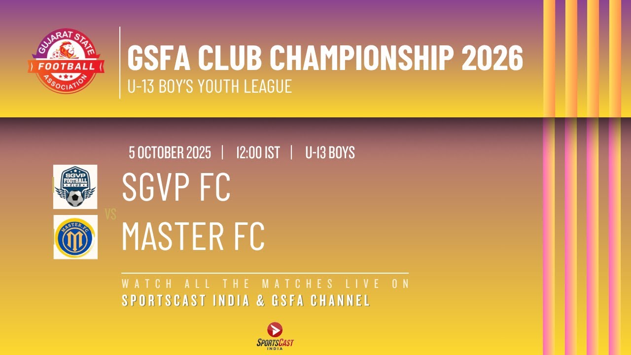 SGVP FC VS MASTER FC | U-13 BOY’S YOUTH LEAGUE | GSFA CLUB CHAMPIONSHIP ...