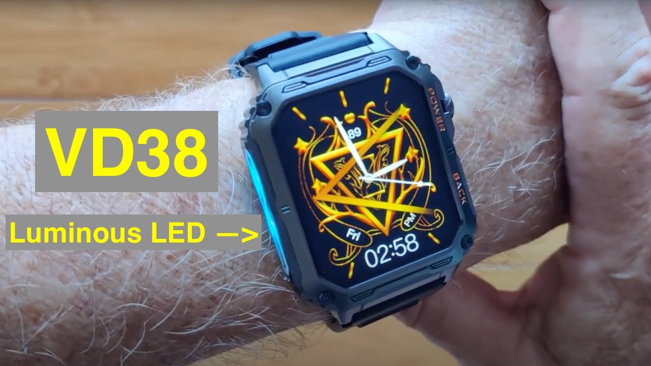 VALDUS VD38 BT Calling Smartwatch with FUN Dynamic LED Luminous Effect ...