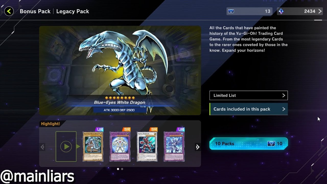 Open "Bonus Pack / Legacy Pack" 10 Packs / Yu-Gi-Oh! Master Duel ...