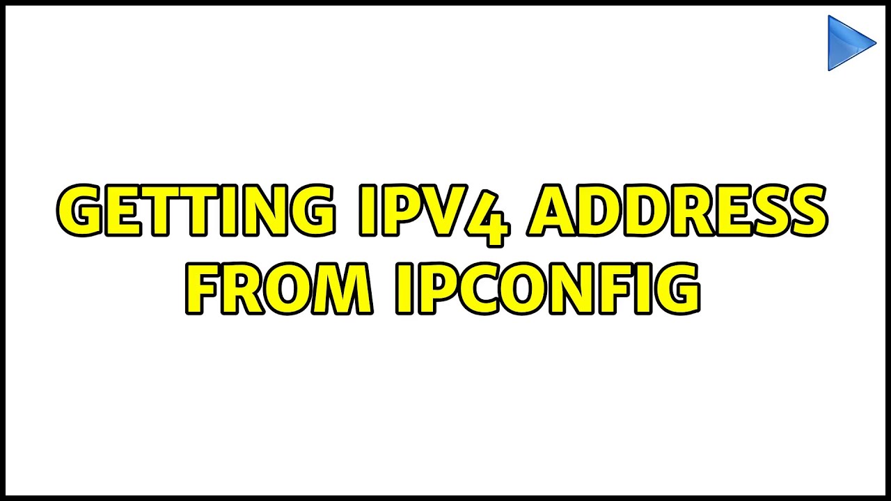 Getting IPV4 address from ipconfig (2 Solutions!!) - YouTube