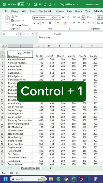 Diagonal Headers in Excel‼️ - YouTube